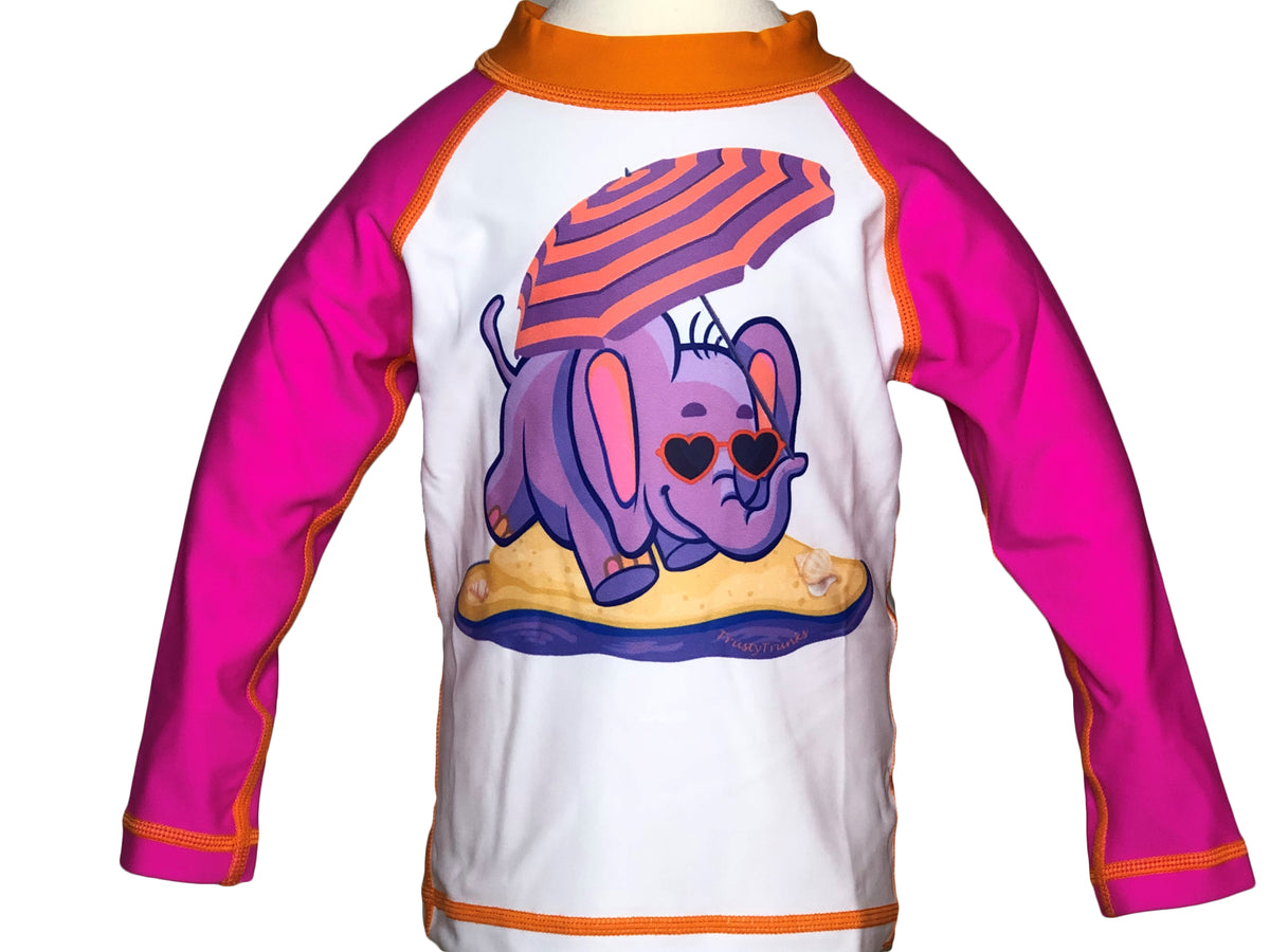 Pink Trusty Trunks Sun Guard Shirt for Swimming | Trusty Trunks ...